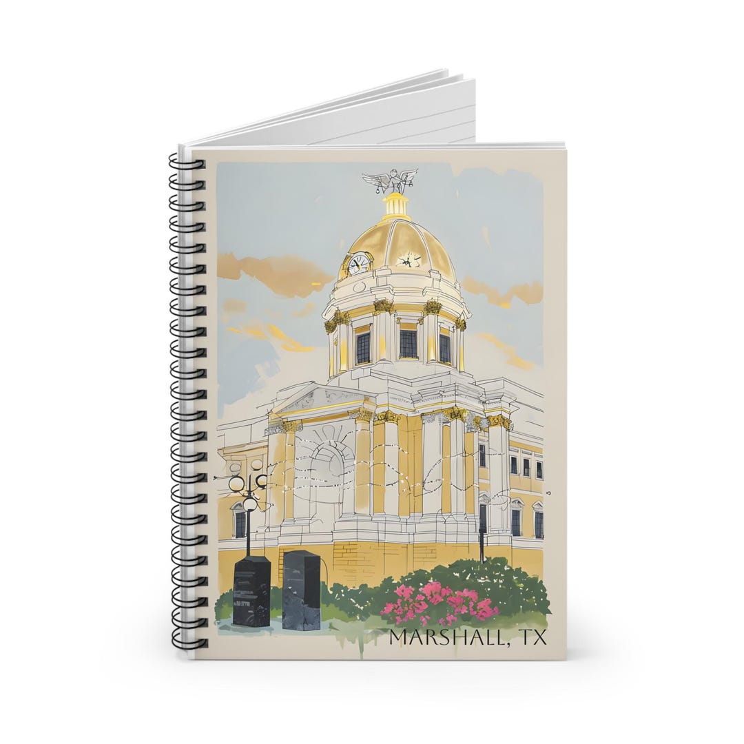 Marshall Texas Courthouse Inspired Spiral Notebook Ruled Line - Etsy