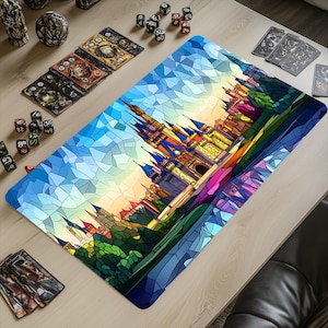 Lorcana Playmat | Stained Glass Castle Mousepads | MTG Gaming Pad ...