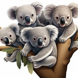 Watercolor Koala Clipart Collection PNG Files of Adorable Australian ...