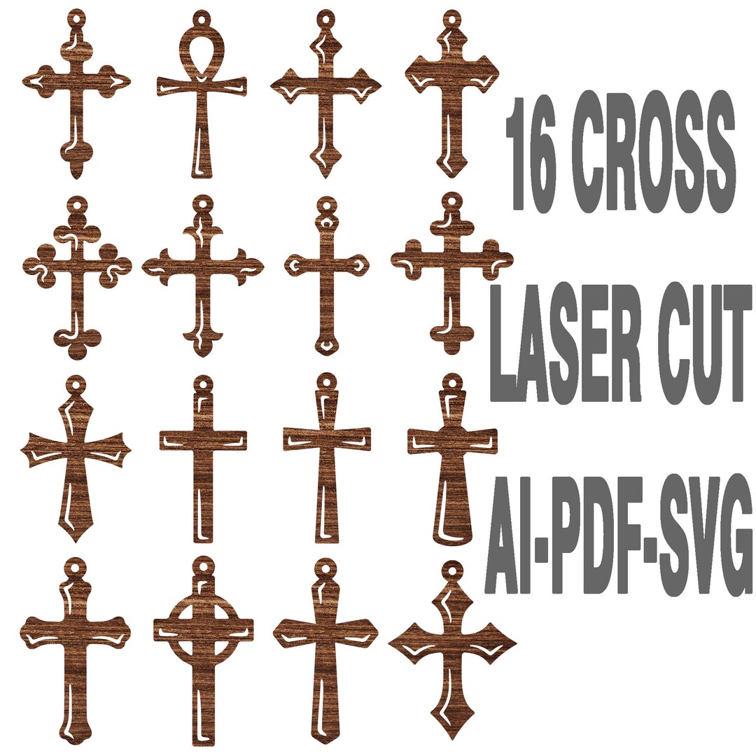 16 Cross Svg Bundle Files Designs, Cross Svg, Wall Art Decor, Laser Cut ...