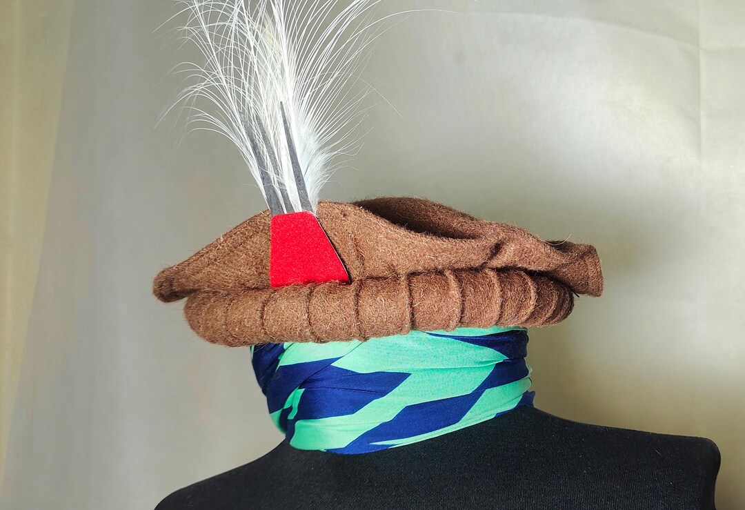 Brown Pakol Cap Pakol Hat With Feather Afghan Topi Chitrali Pakul Wool ...