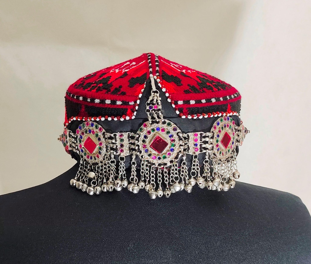 Halima Sultan Cap With Mathapatti Headpiece Afghan Women Jewlery ...