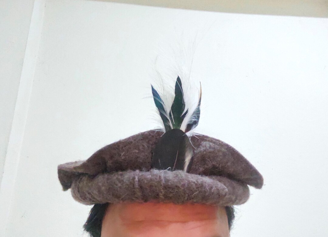 Handmade Wool Pakol Cap: Afghan Chitrali Kausia Hat With Feather - Etsy