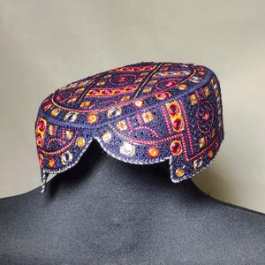 Adult Sindhi Cap 53 Cm Mirror Work Sindhi Topi Hat Handmade Balochi ...