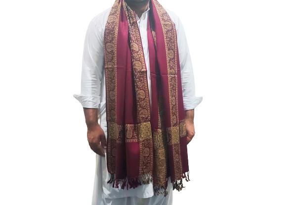 Maroon Color Muffler Shawl for Men and Women Weddings Shadi Mehandi ...