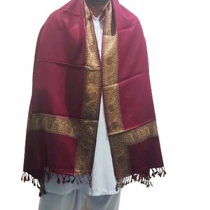 Maroon Color Muffler Shawl for Men and Women Weddings Shadi Mehandi ...