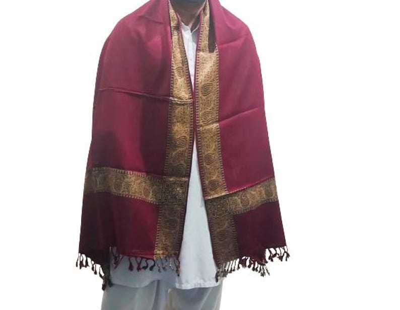 Maroon Color Muffler Shawl for Men and Women Weddings Shadi Mehandi ...