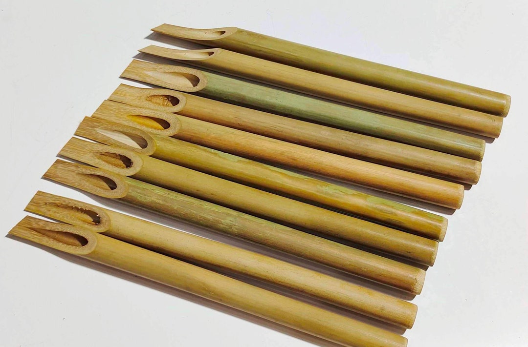 Handmade Bamboo Calligraphy Pen Set: English Arabic Qalam - 12MM, 10 ...