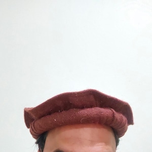 Brown Pakol Cap Pakol Hat With Feather Afghan Topi Chitrali Pakul Wool ...
