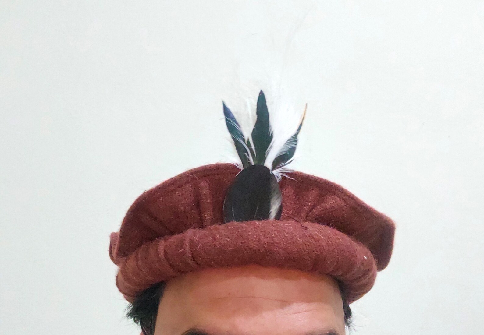 Brown Pakol Cap Pakol Hat With Feather Afghan Topi Chitrali Pakul Wool ...