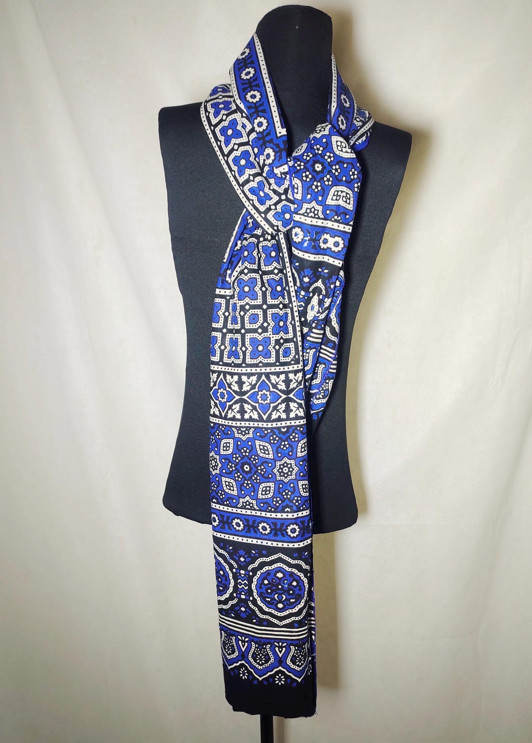 Cotton Sindhi Ajrak Neck Wrap Scarf Shawl Unisex Handmade Sindhi Ajrak ...