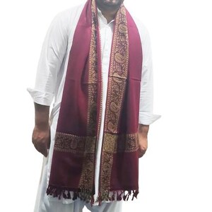 Maroon Color Muffler Shawl for Men and Women Weddings Shadi Mehandi ...