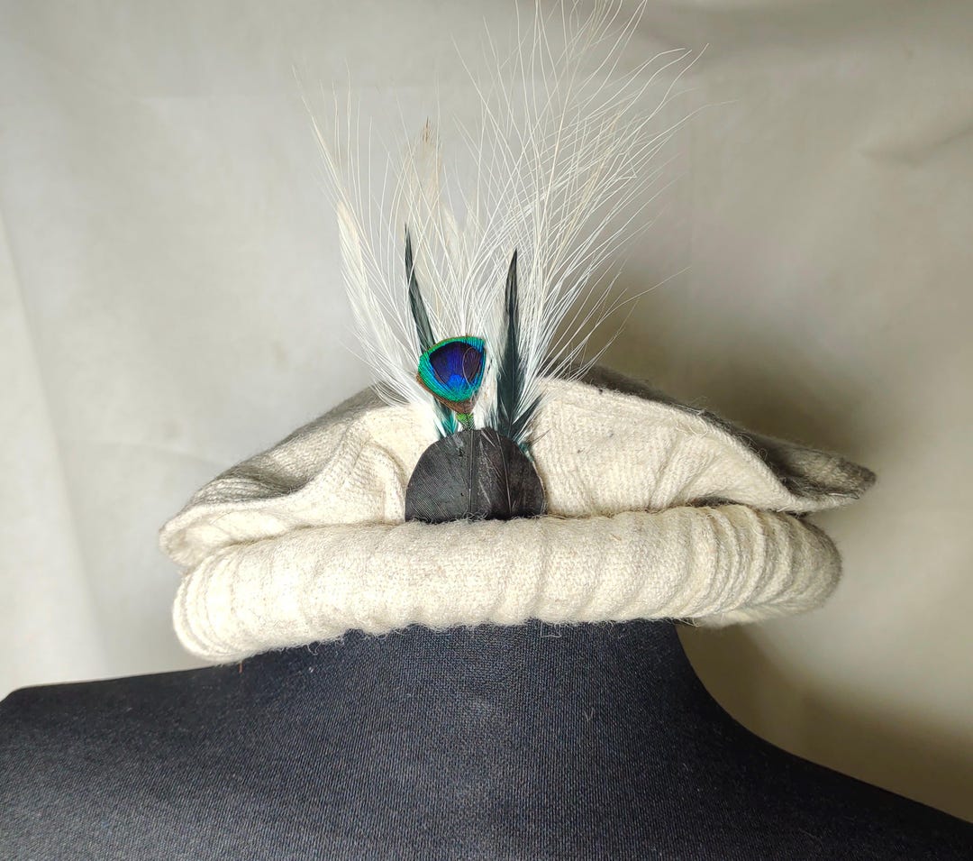 Brown Pakol Cap Pakol Hat With Feather Afghan Topi Chitrali Pakul Wool ...
