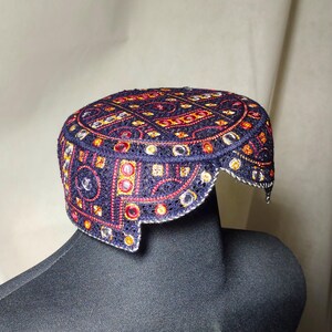Adult Sindhi Cap 53 Cm Mirror Work Sindhi Topi Hat Handmade Balochi ...
