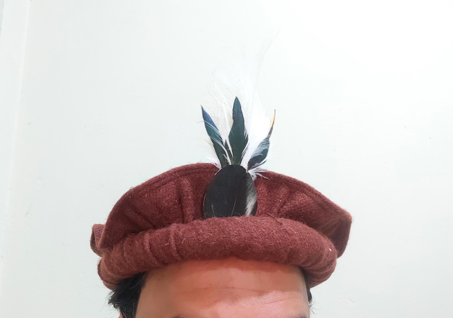Brown Pakol Cap Pakol Hat With Feather Afghan Topi Chitrali Pakul Wool ...