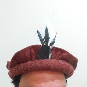 Brown Wool Pakol Cap: Afghan Chitrali Hat With Feather - Etsy