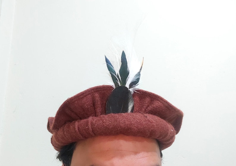 Brown Pakol Cap Pakol Hat With Feather Afghan Topi Chitrali Pakul Wool ...