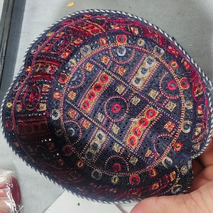 Adult Sindhi Cap 53 Cm Mirror Work Sindhi Topi Hat Handmade Balochi ...