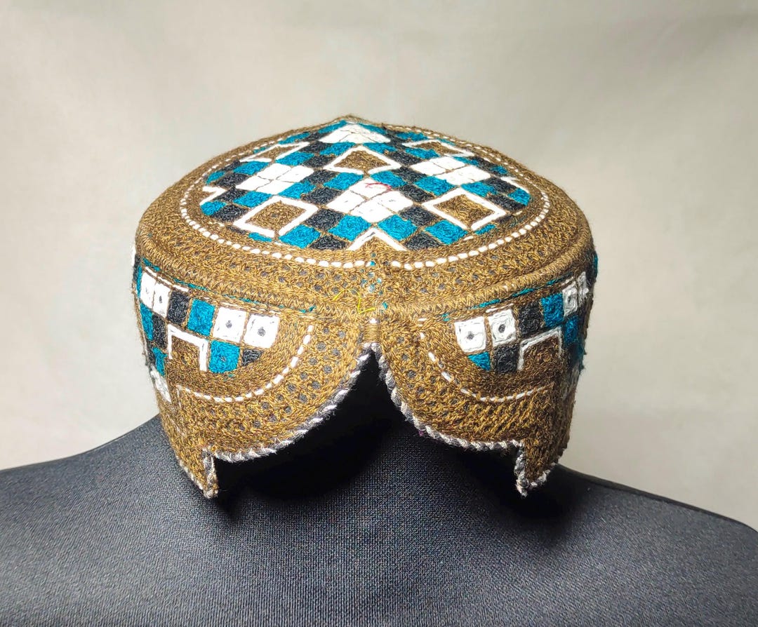 Adult Sindhi Cap 53 Cm Sindhi Hat Sindhi Topi Hat Handmade Balochi ...