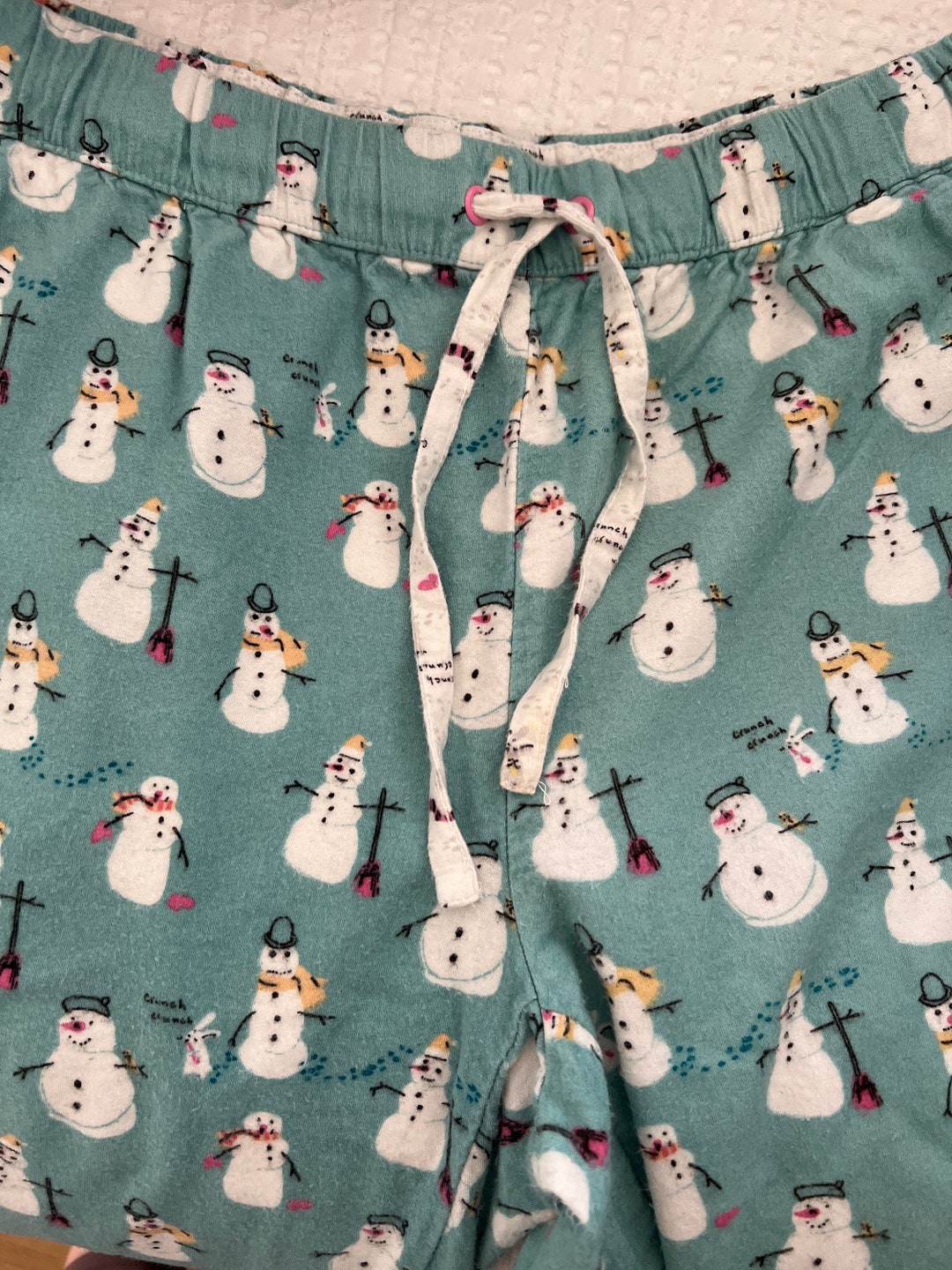 Munki Munki Flannel PJ Bottoms Snowmen Heather Ross - Etsy