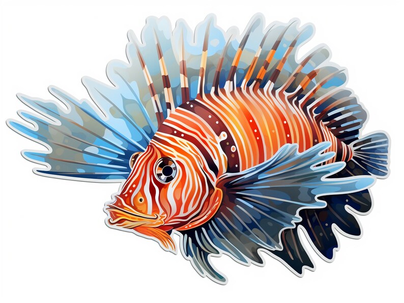 Sea Creatures Clipart Colorful Fish Watercolor Ocean Animals Commercial ...