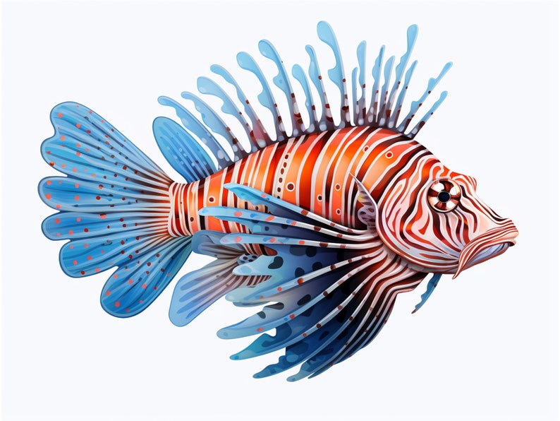 Sea Creatures Clipart Colorful Fish Watercolor Ocean Animals Commercial ...