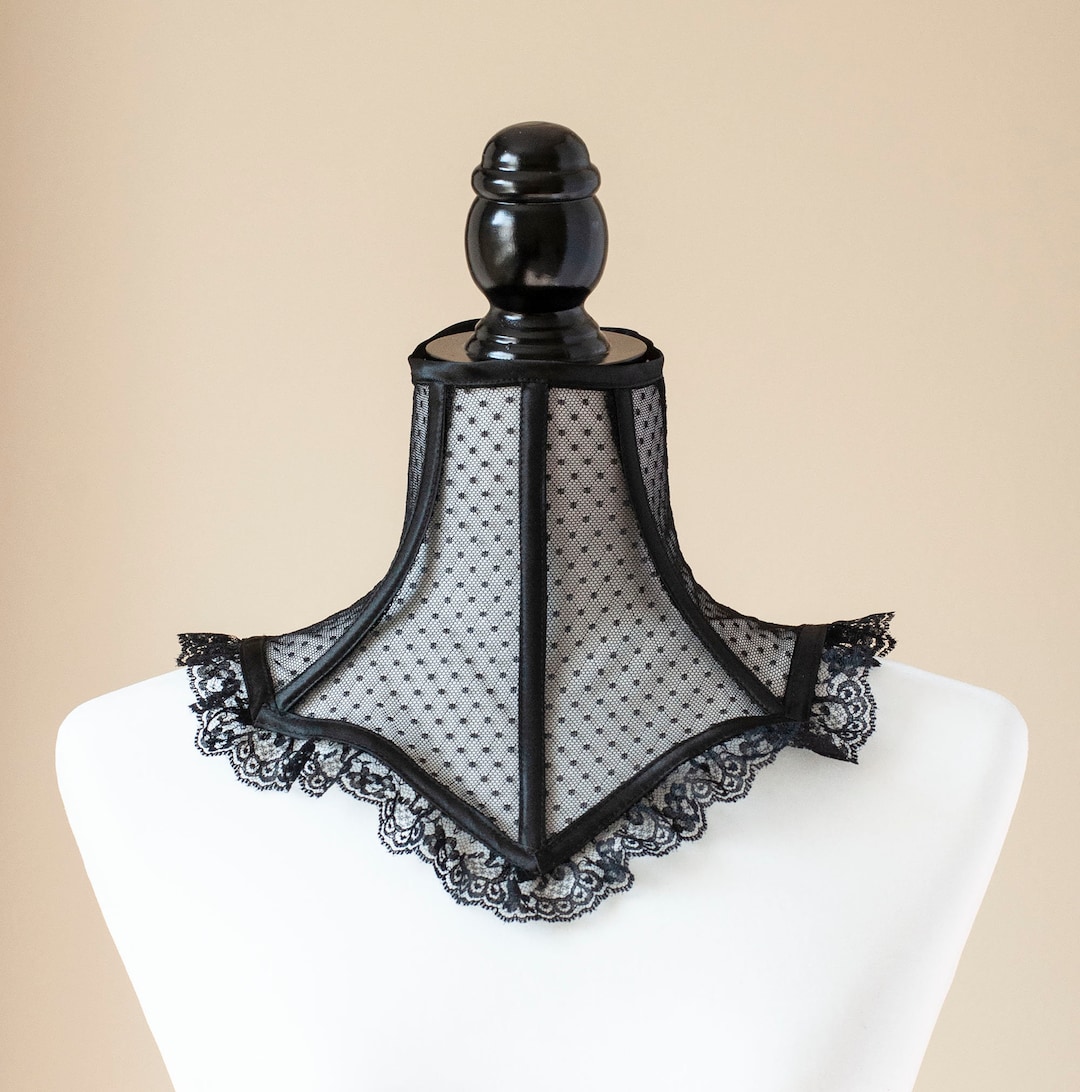 Black Mesh Neck Corset Choker-posture Collar-gothic, Victorian ...