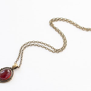Gothic Necklace With Dark Red Pendant-victorian Necklace With Antique ...