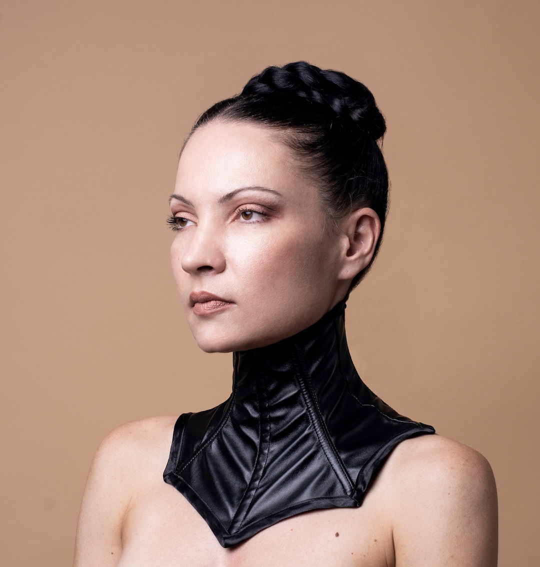 Black Faux Leather or PVC Neck Corset/choker - Etsy