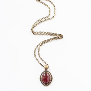 Gothic Necklace With Dark Red Pendant-victorian Necklace With Antique ...