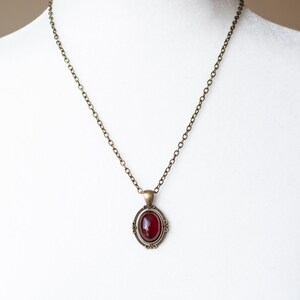 Gothic Necklace With Dark Red Pendant-victorian Necklace With Antique ...