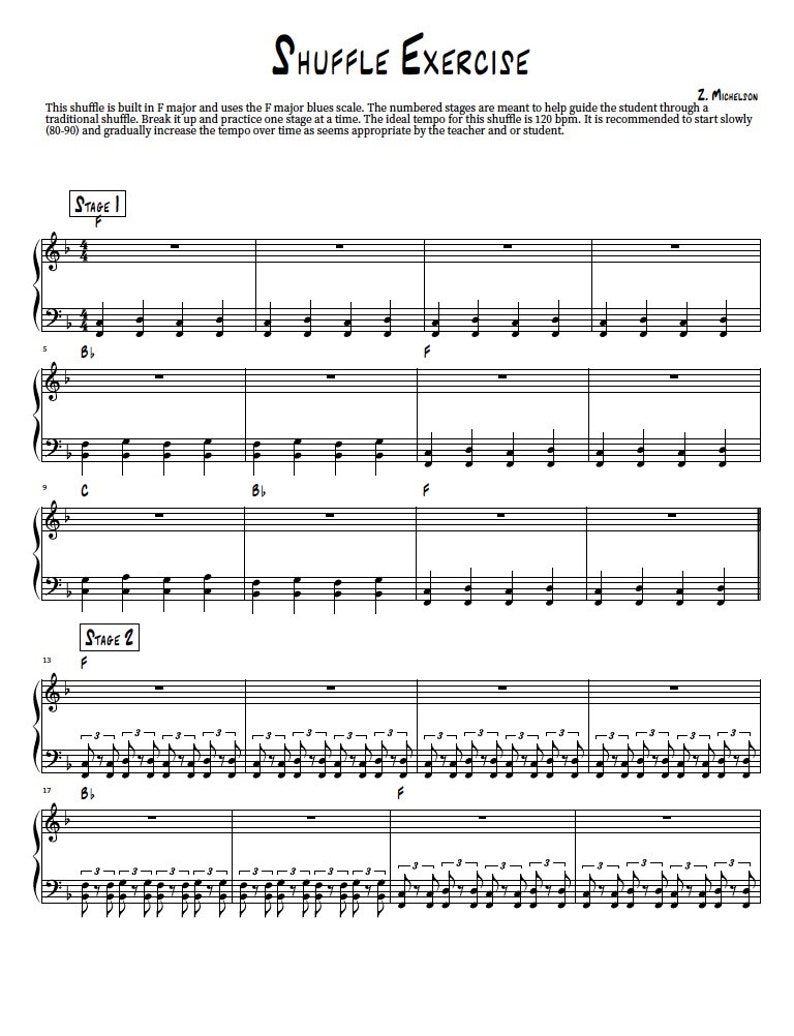 Shuffle Exercise- Piano - Etsy
