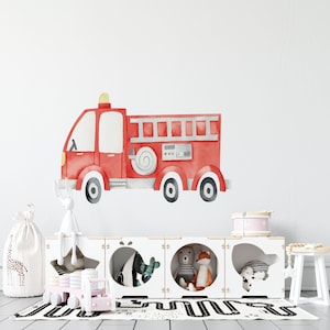 BIG Fire Brigade Wall Decal, Boy Room Decal, Peel and Stick, Nursery ...