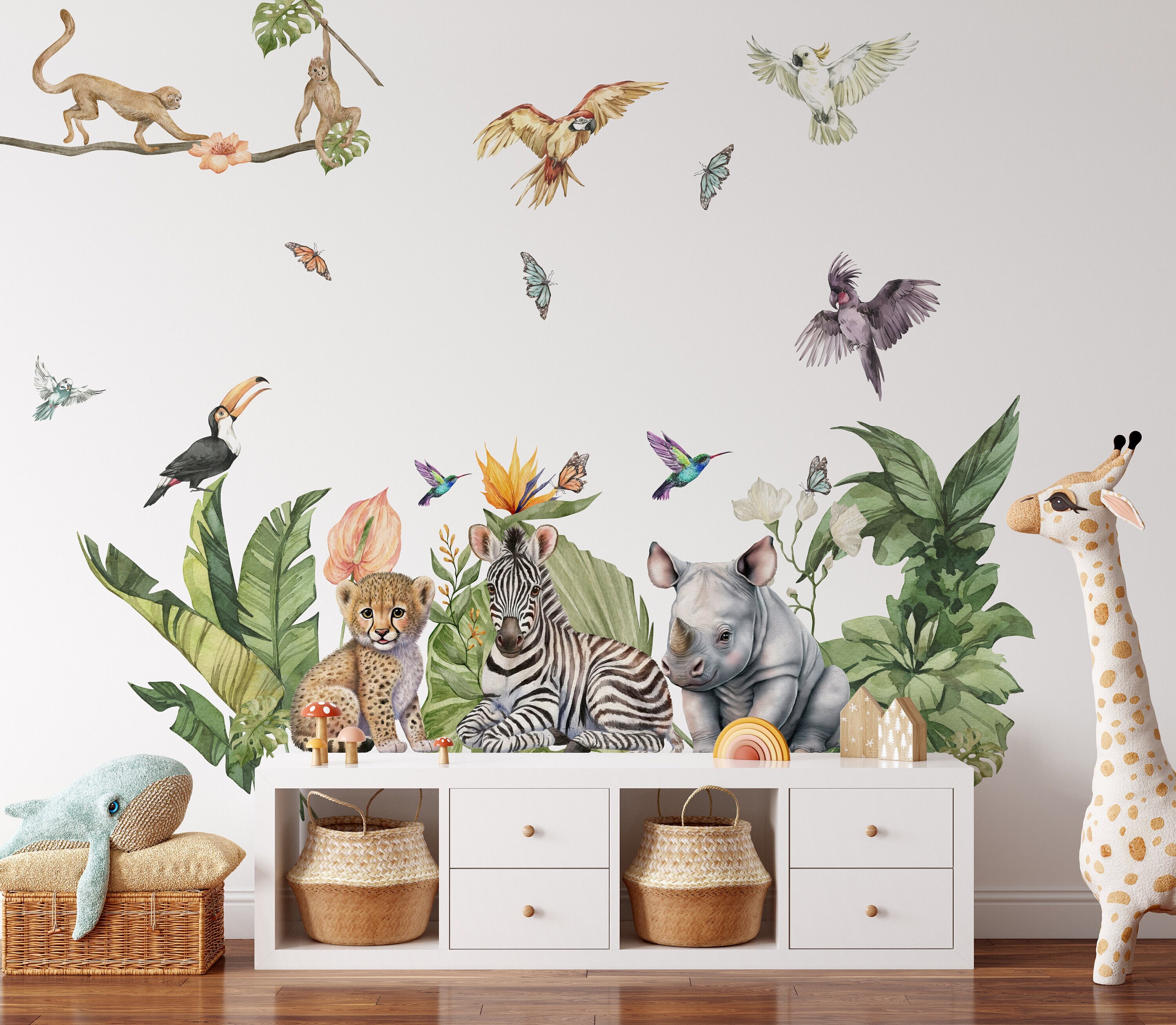 Safari Nursery Decor, Safari Wall Stickers, Safari Wall Decal, Jungle ...