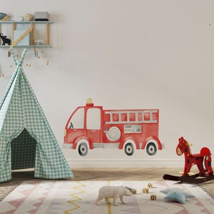 BIG Fire Brigade Wall Decal, Boy Room Decal, Peel and Stick, Nursery ...