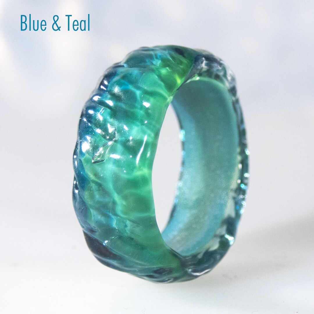 Ocean Wave Everyday Ring • Ocean Inspired Style Blue Wave Jewelry ...
