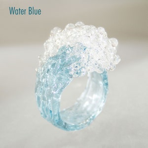 Handmade Glass Ocean Wave Ring: Chunky Mermaidcore Jewelry - Etsy