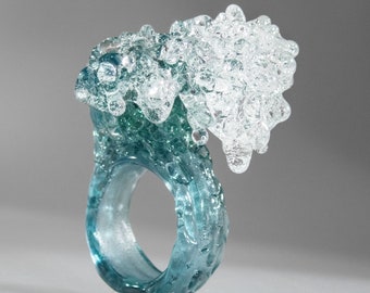 Ocean Wave Everyday Ring Ocean Inspired Style Blue Wave Jewelry ...