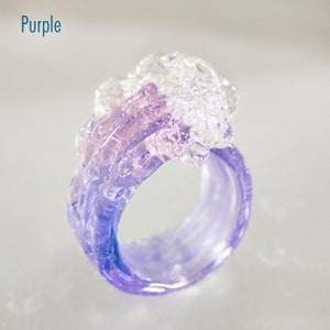 Handmade Glass Ocean Wave Ring: Chunky Mermaidcore Jewelry - Etsy