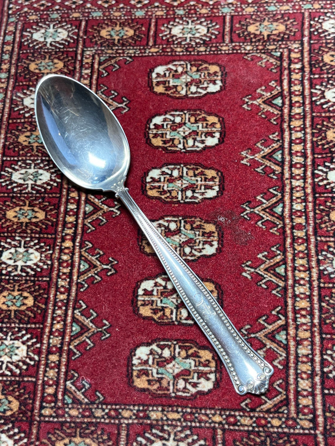Monogramed With an "e" Solid STERLING Silver GORHAM SPOON Pat 1896, 15 ...