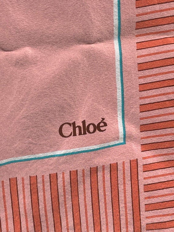 Beautiful and Colorful Vintage CHLOÉ Scarf, 25" x 25"… - Gem