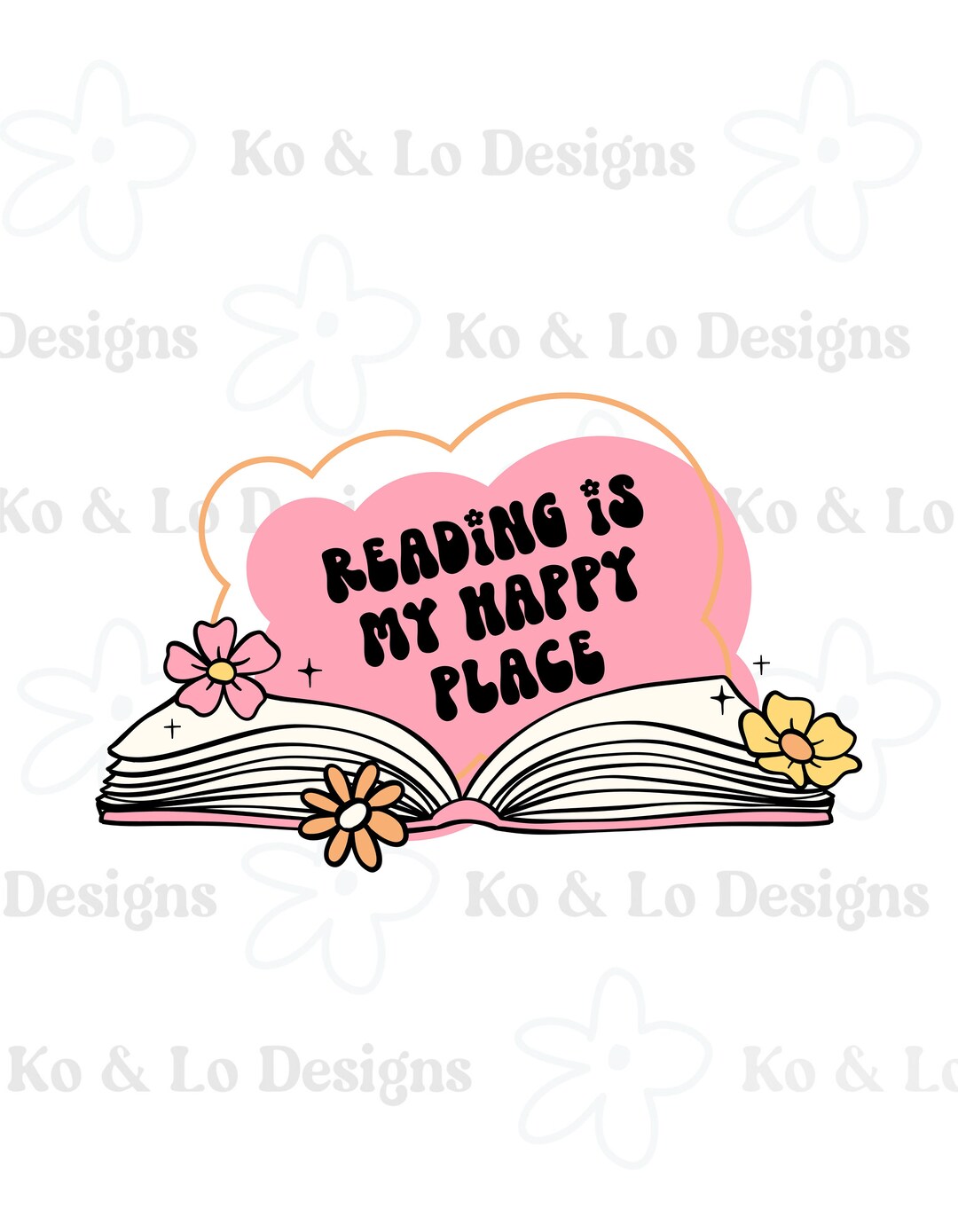 Happy Place PNG, Reading is My Happy Place Digital Design, Book Lover ...