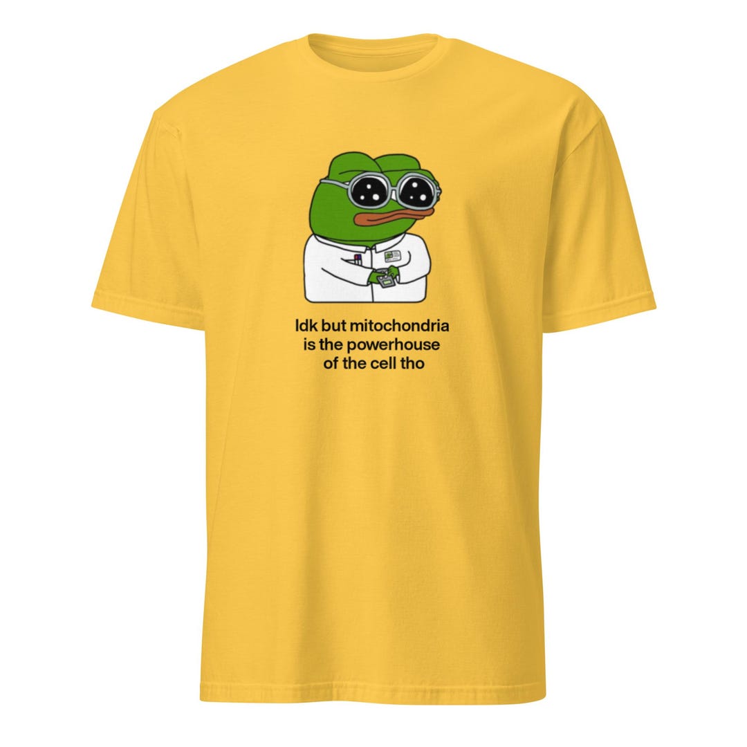 Pepe Scientist Mitochondria is the Powerhouse Funny Cringe Meme T-shirt ...