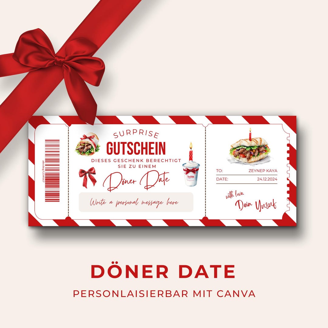 Kebab Date Voucher, Personalized, Voucher, Kebab, Kebab, Date ...