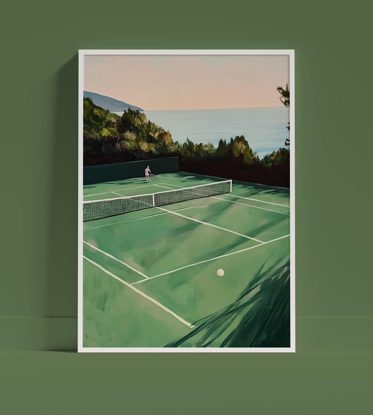 Digital Poster, Abstract Tennis, Summer, Tennis Court, Romantic, Boho ...