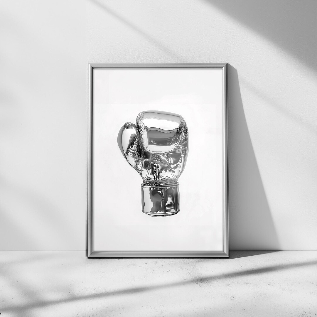 Chrome Poster, Boxing Glove, Wall Art, Funky, Silver Glove, Groovy ...