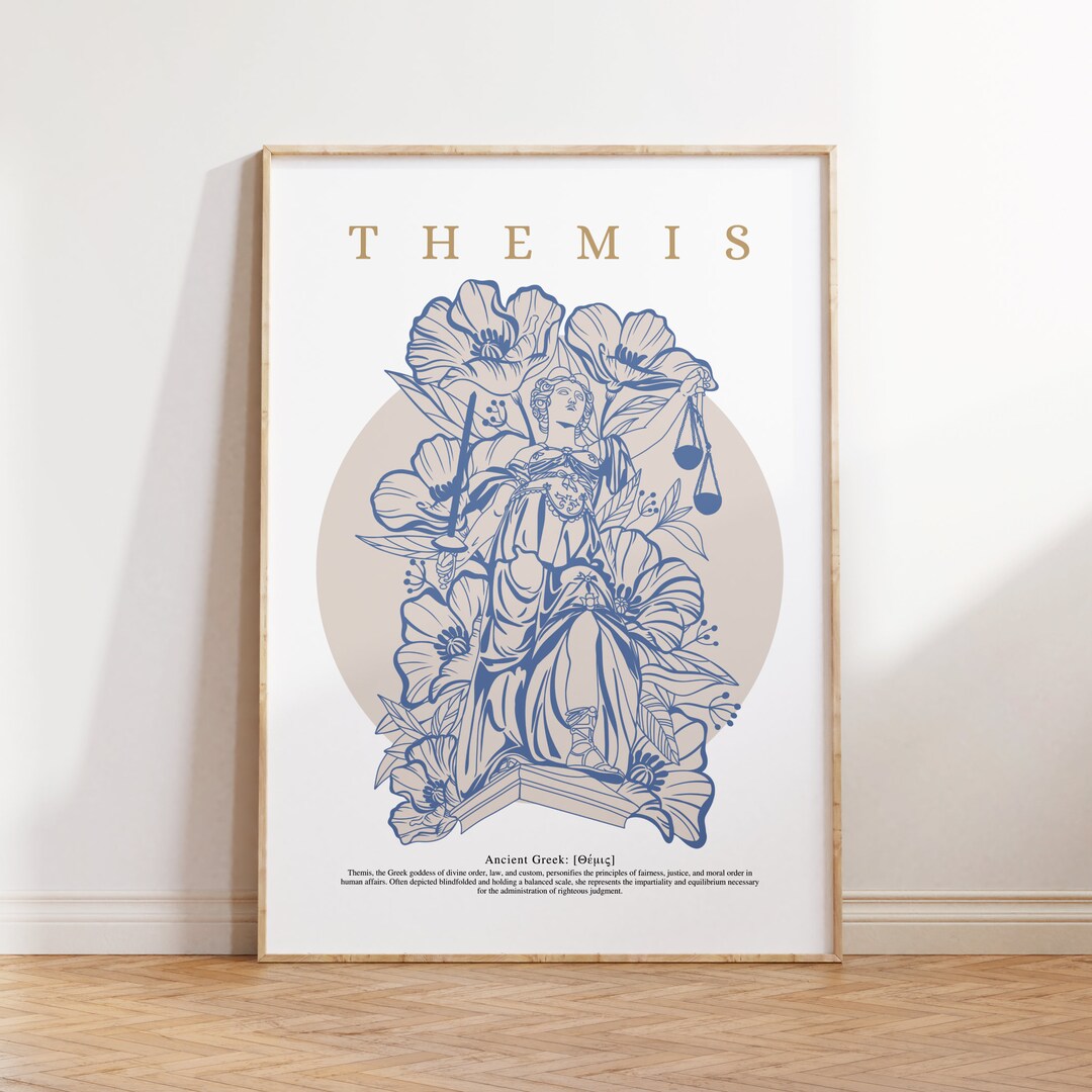 Themis Goddess of Divine Law and Justice Ancient Greek Mythology Art ...