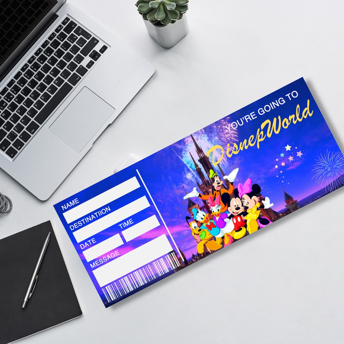 Printable Disneyland Surprise Ticket, Disneyworld Ticket, Surprise ...