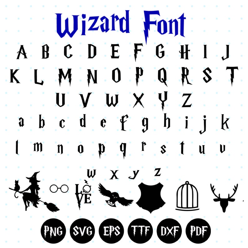 Potter Font SVG, Wizard Font Svg, Halloween Font Svg, Magic Wizard Svg ...