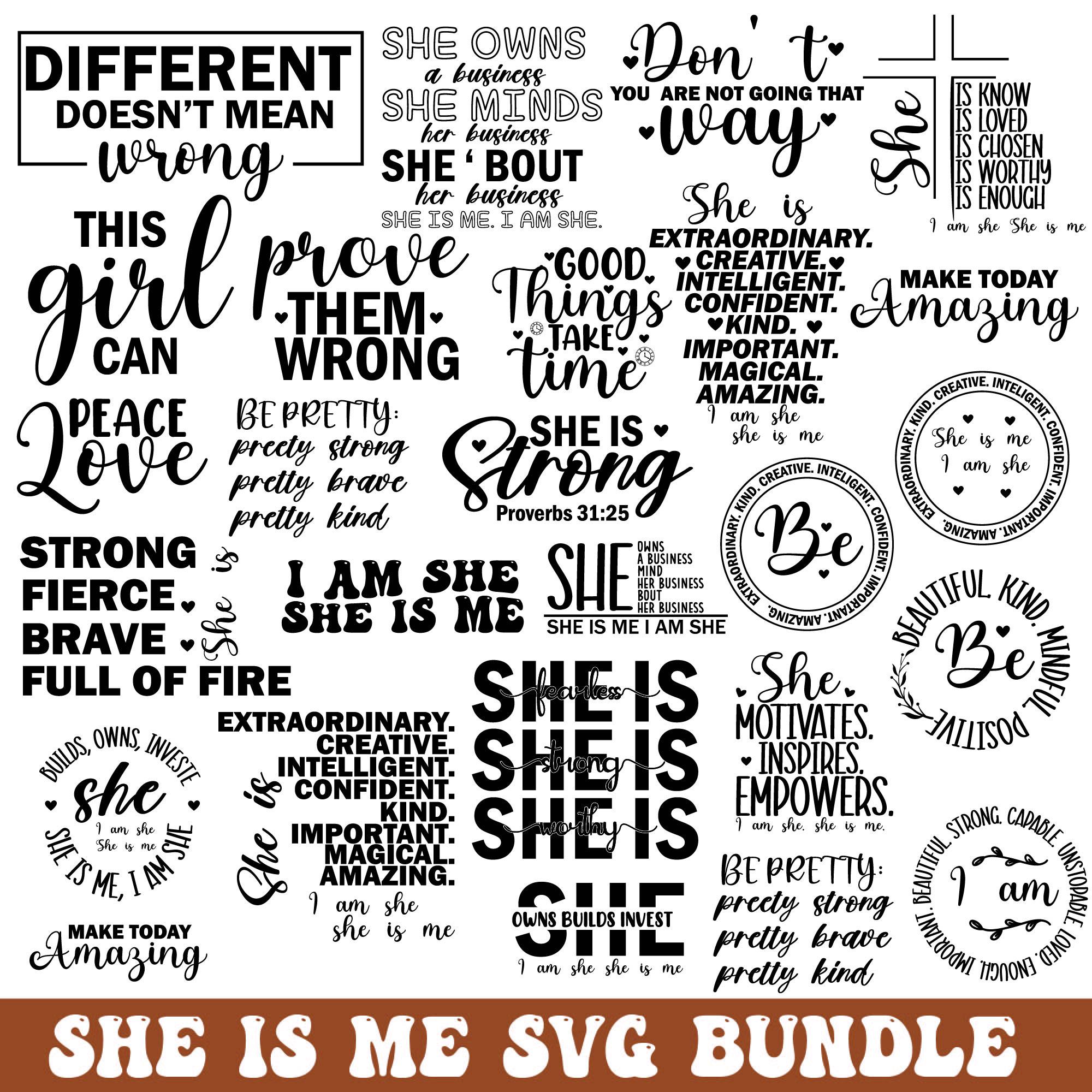 She is Me Svg Bundle, Woman Affirmation Svg,women Empowerment Svg ...